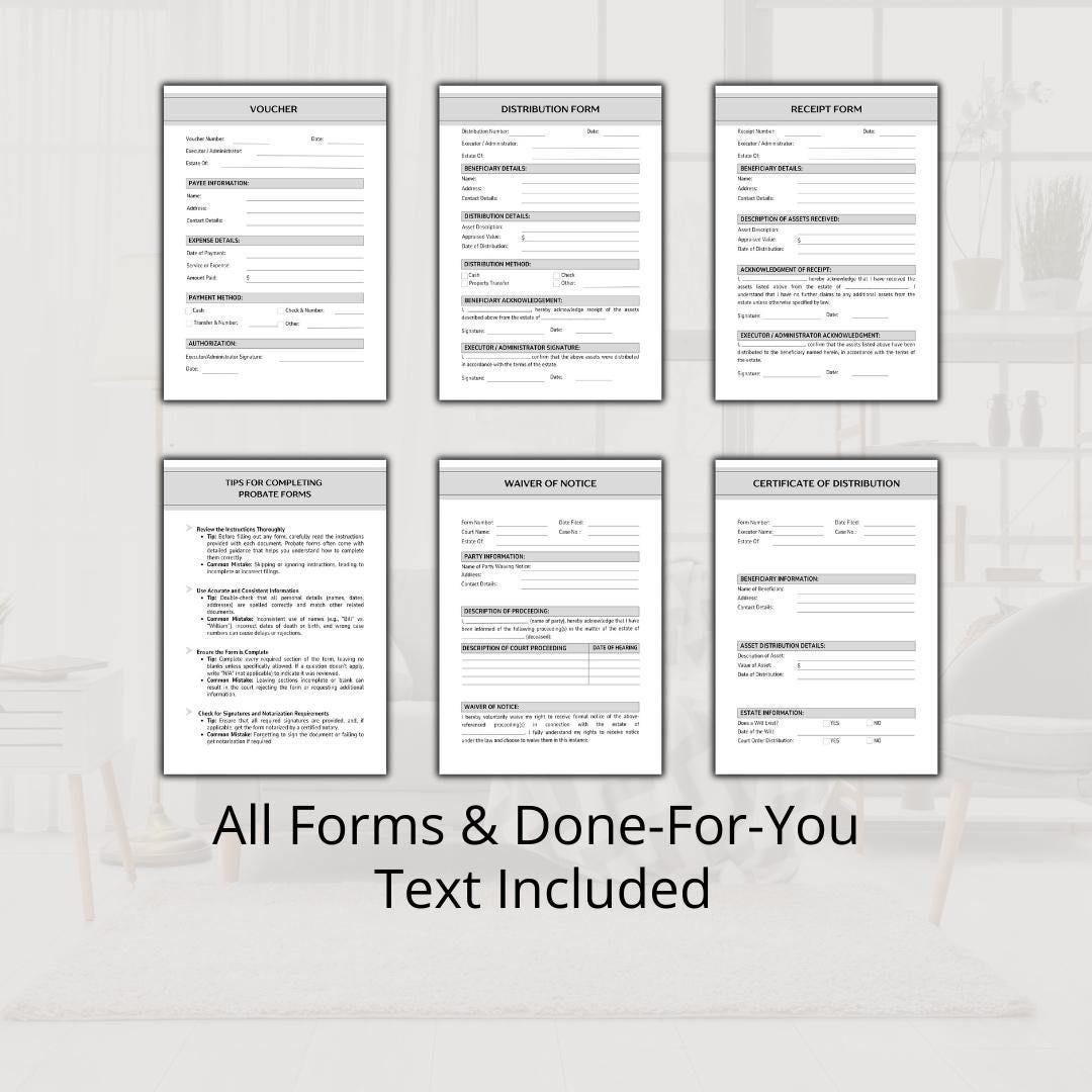 Editable Probate Forms Bundle: Real Estate Agent Templates (canva Edit ...