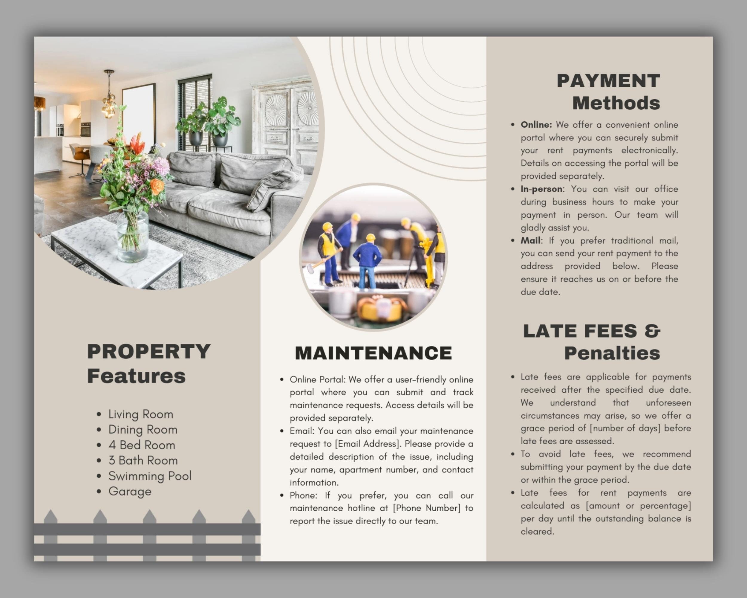 Tenant Welcome Brochure – Editable Canva Template - Etsy