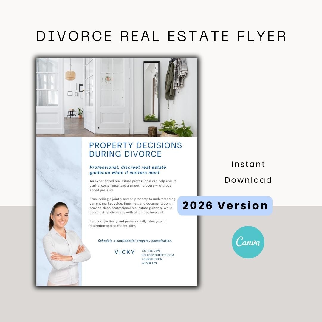 Divorce Real Estate Prospecting Flyer, Specialist Separation Marketing ...