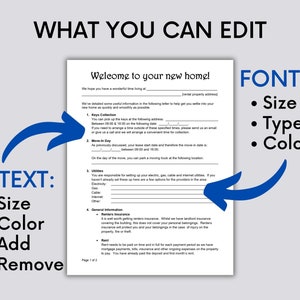 Tenant Welcome Letter From Landlord: Instant Download, Editable in MS ...