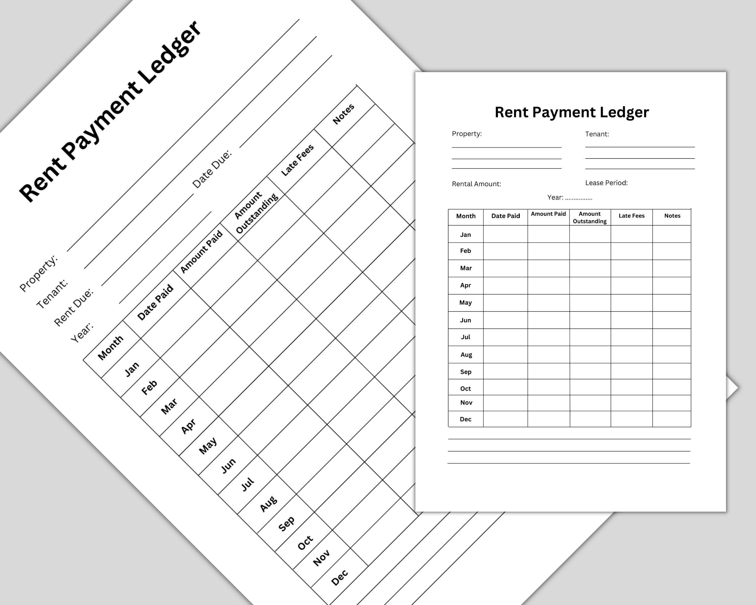 Rental Payment Ledger | Property Management Template | Rental Payment ...