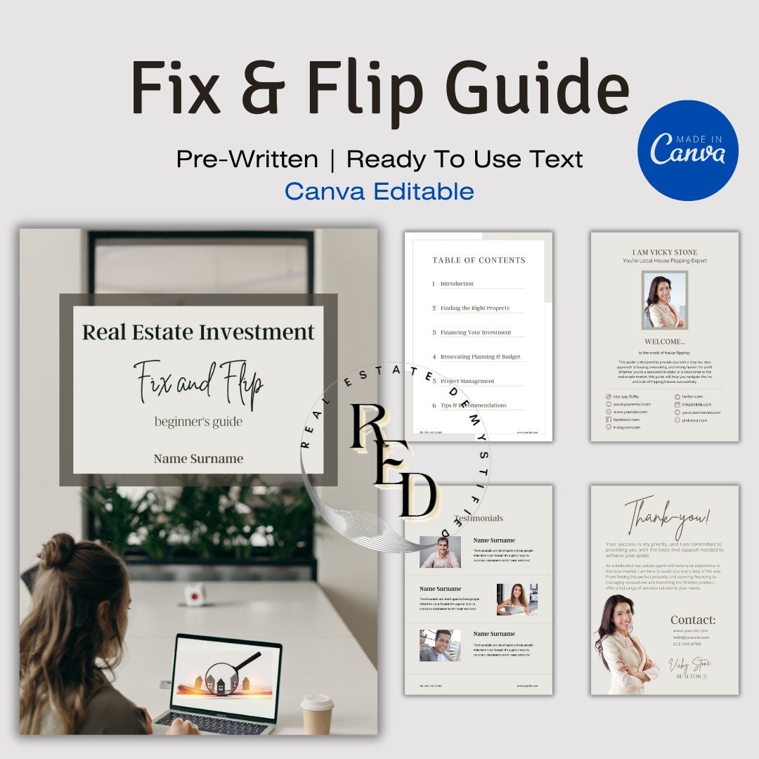 Real Estate Investor Fix and Flip Guide | Pre-written House Flipping ...
