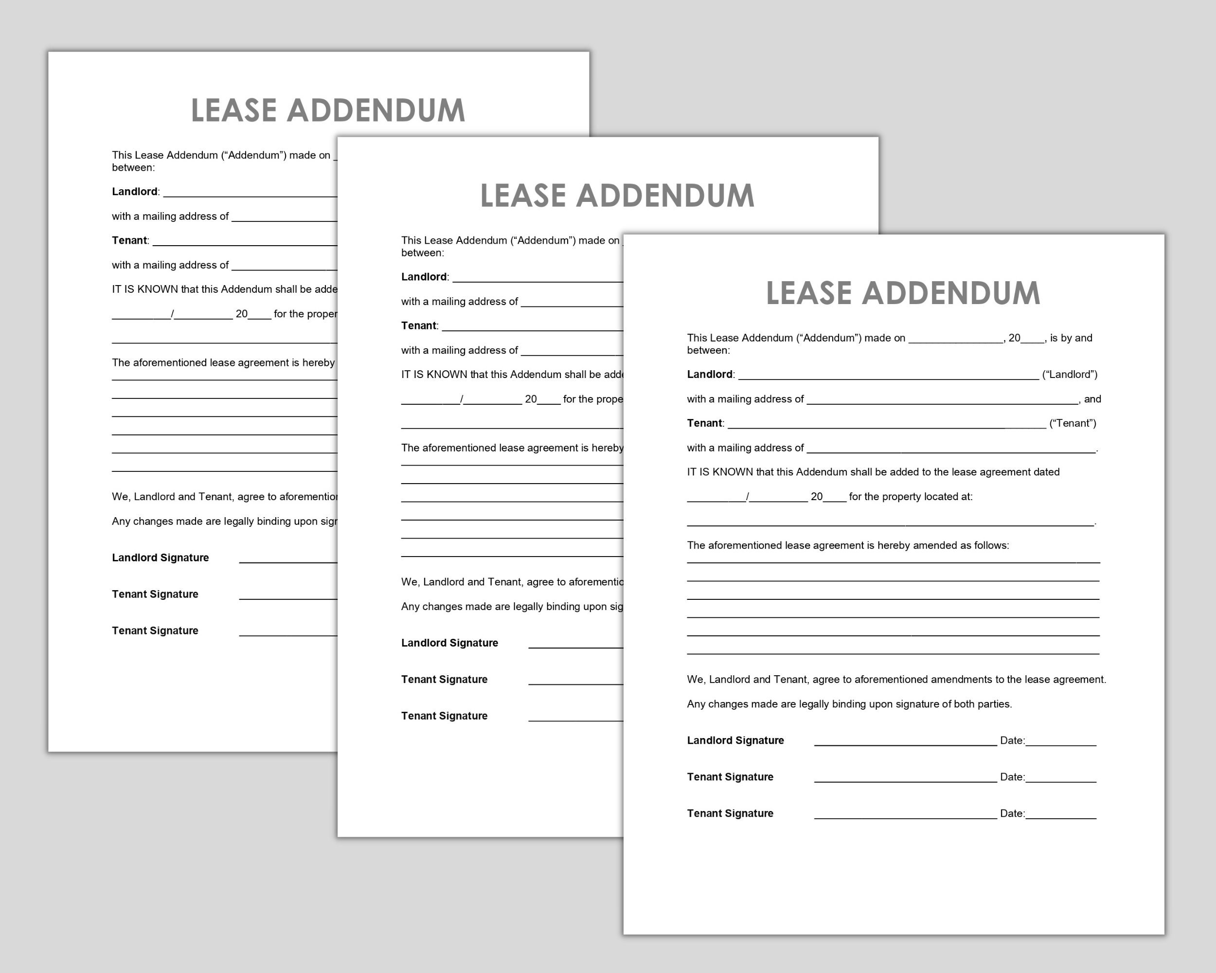 Real Estate Lease Addendum | Addendum to Lease Agreement | Residential ... Real Estate Lease Addendum | Addendum to Lease Agreement | Residential ...