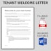 Editable Tenant Welcome Letter Template (MS Word & PDF) - Etsy