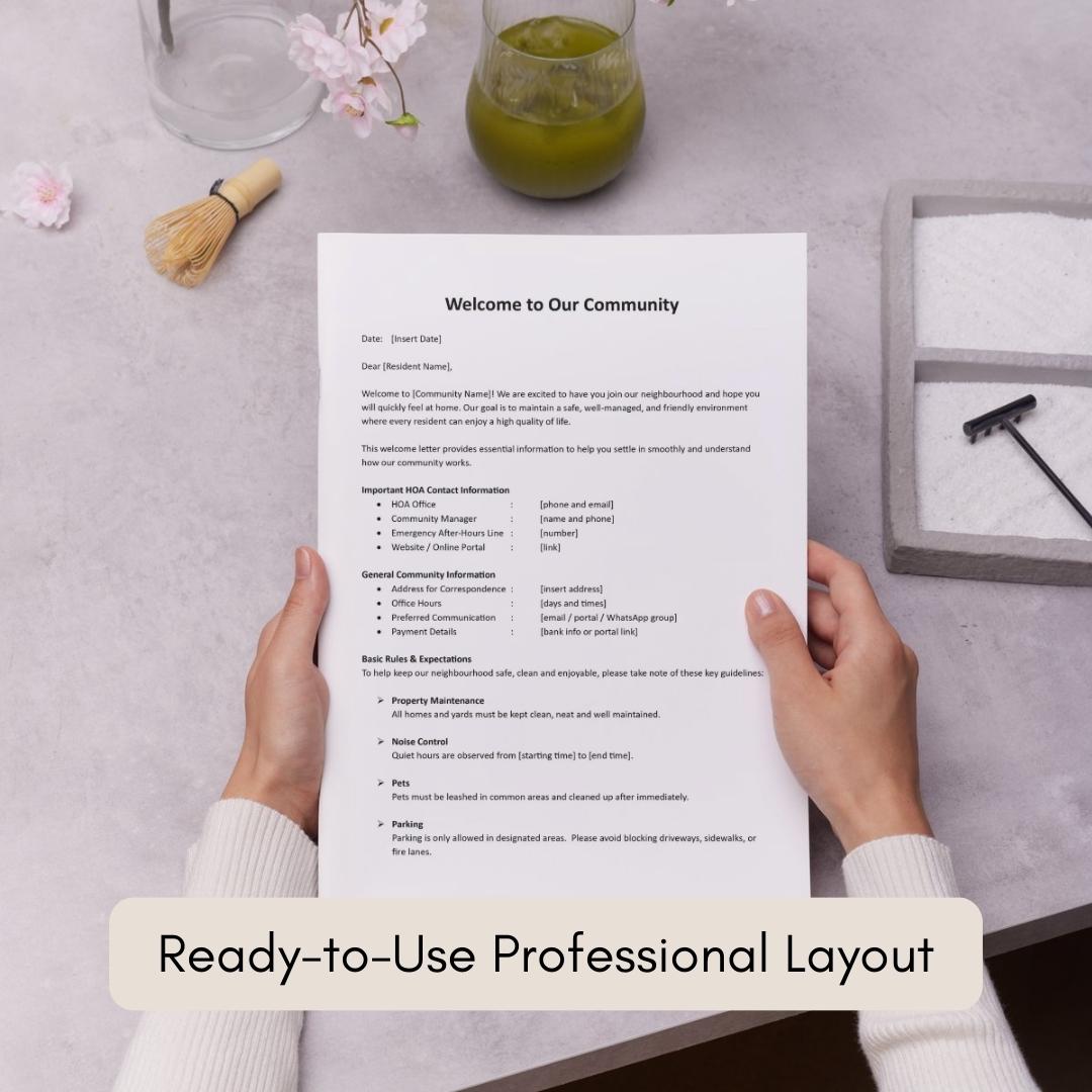 HOA Welcome Letter Template – Editable MS Word - Etsy