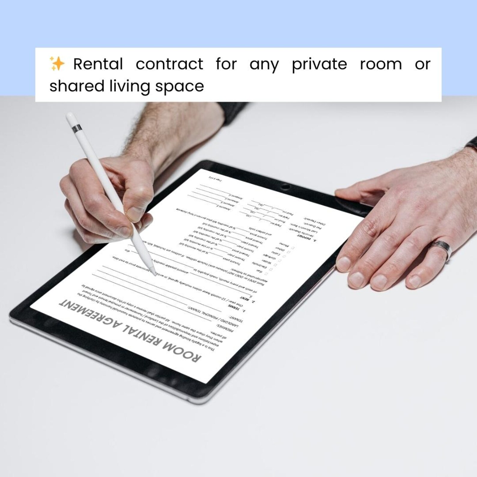 Printable Editable Fillable Room Rental Agreement Template - MS Word ...