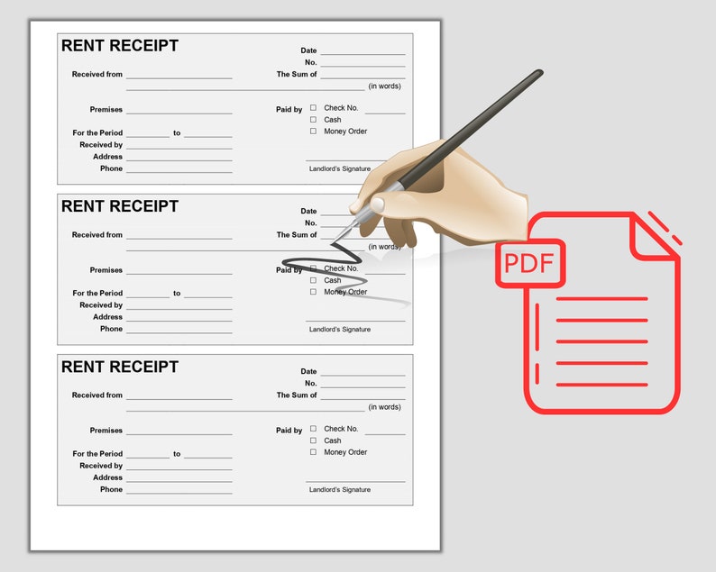 Rent Payment Receipt | MS Word Editable Template - Etsy