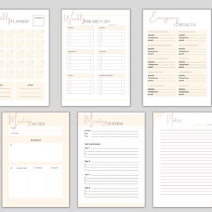 Receptionist Planner - Printable Template - Etsy