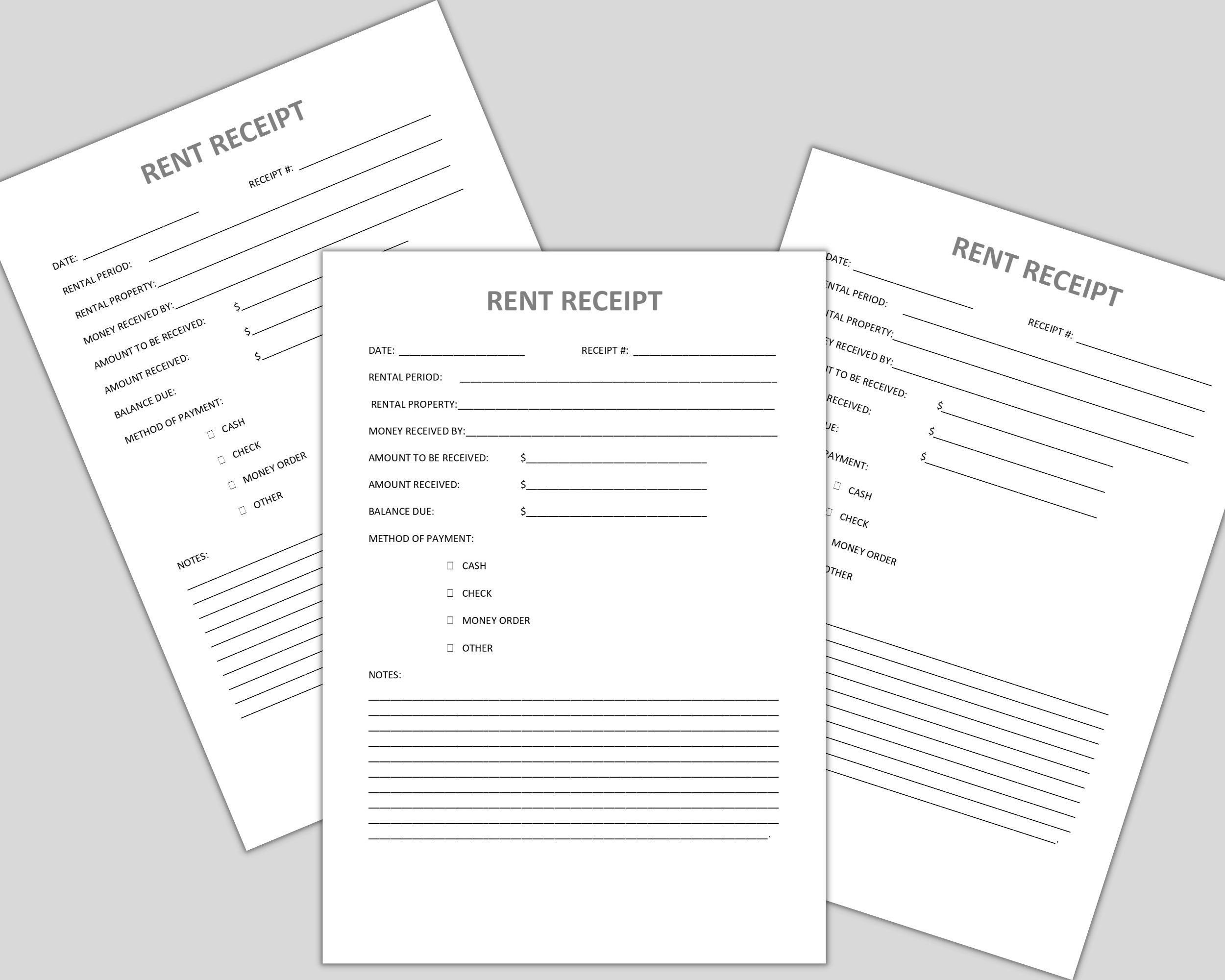 Landlord Rent Receipt | Tenant Receipt | Rent Payment Receipt | Edit MS ...
