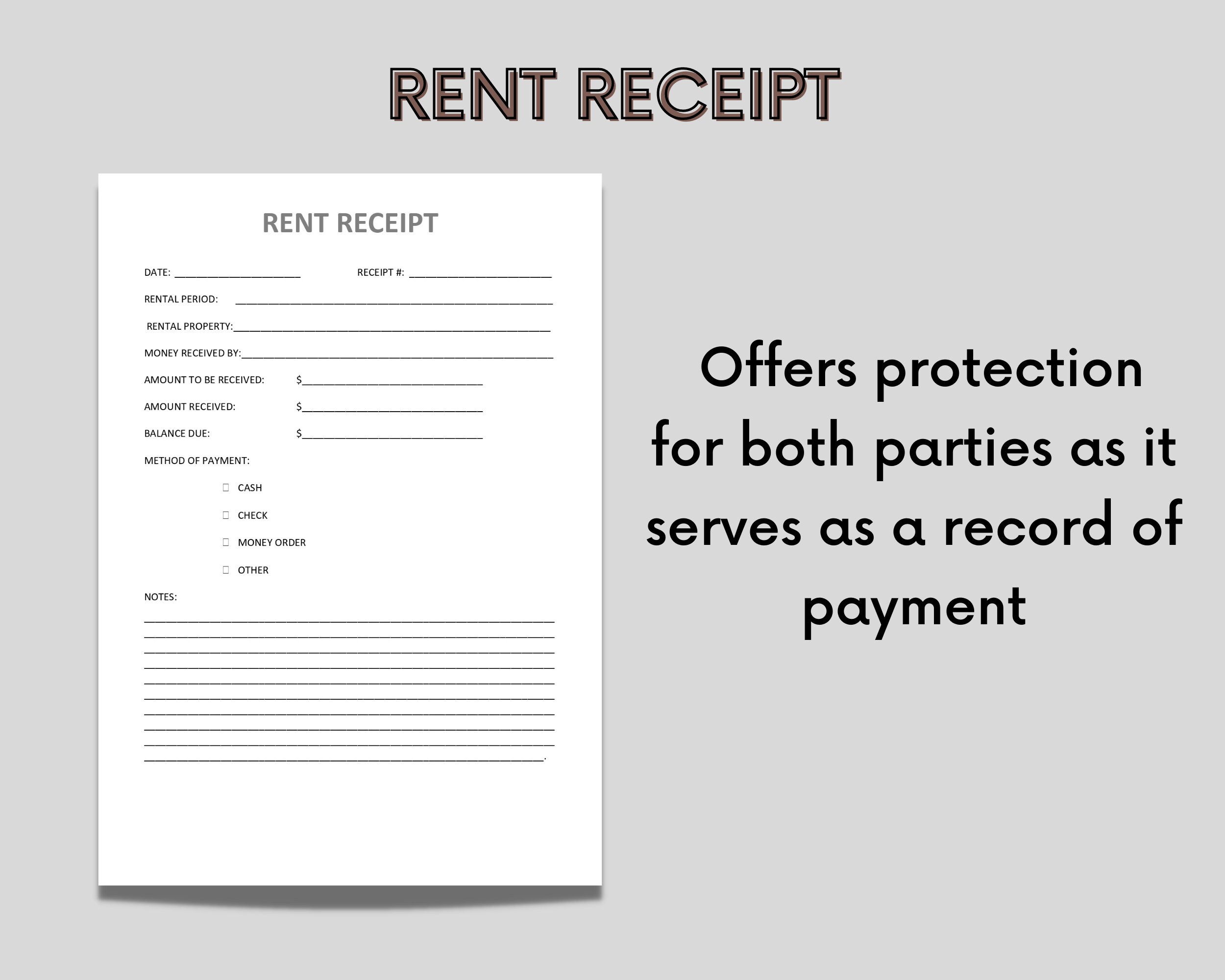 Landlord Rent Receipt | Tenant Receipt | Rent Payment Receipt | Edit MS ...
