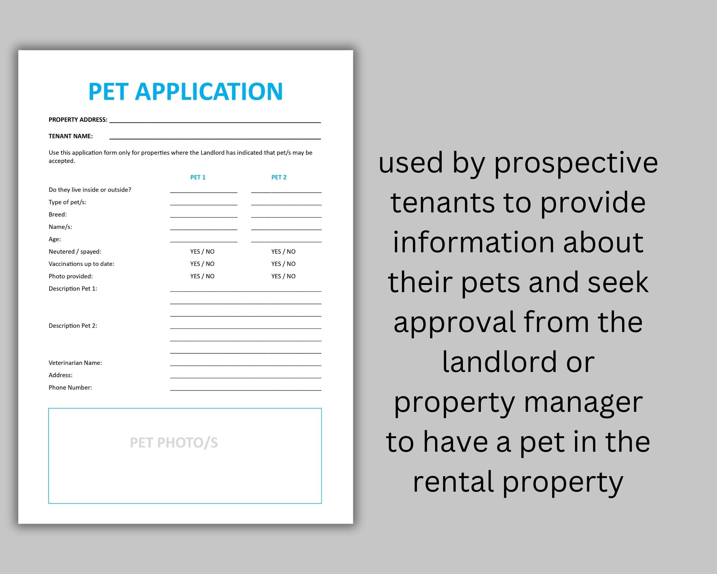 Pet Rental Application - Fillable PDF & Editable in MS Word - Simplify ...