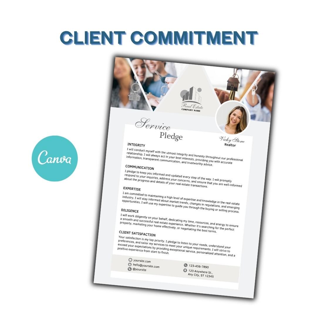 Real Estate Agent Service Promise Client Commitment Form - Canva ...