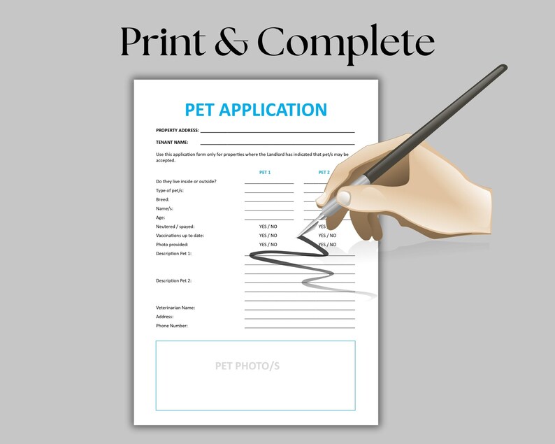 Pet Rental Application - Fillable PDF & Editable in MS Word - Simplify ...