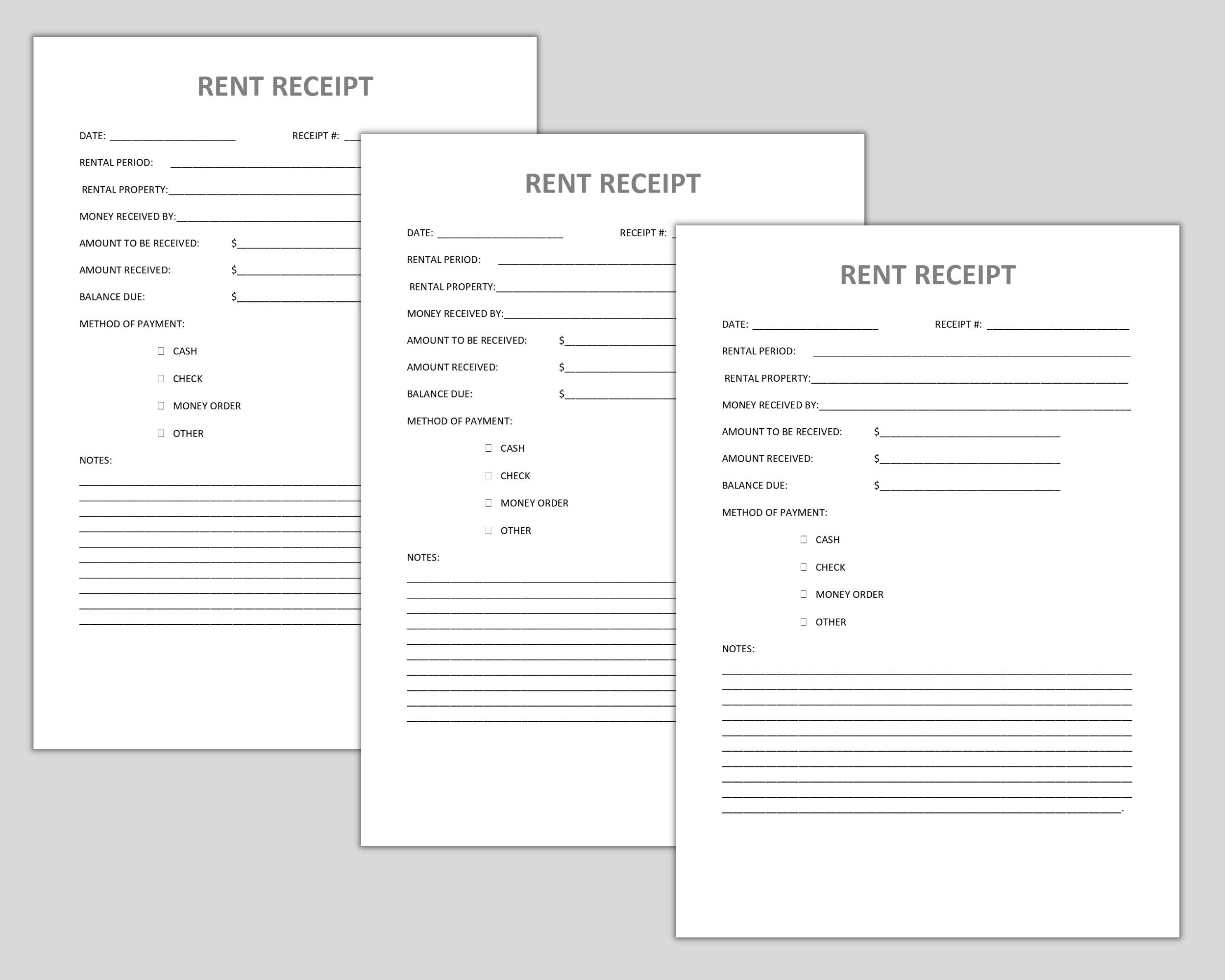 Landlord Rent Receipt | Tenant Receipt | Rent Payment Receipt | Edit MS ...