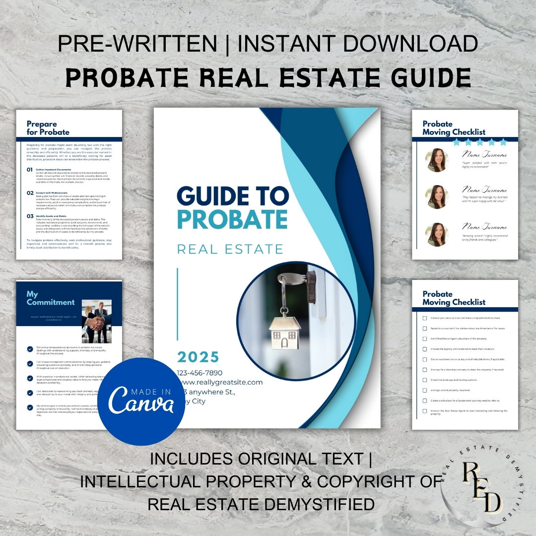 Editable Probate Real Estate Guide: Realtor Marketing Template (canva ...