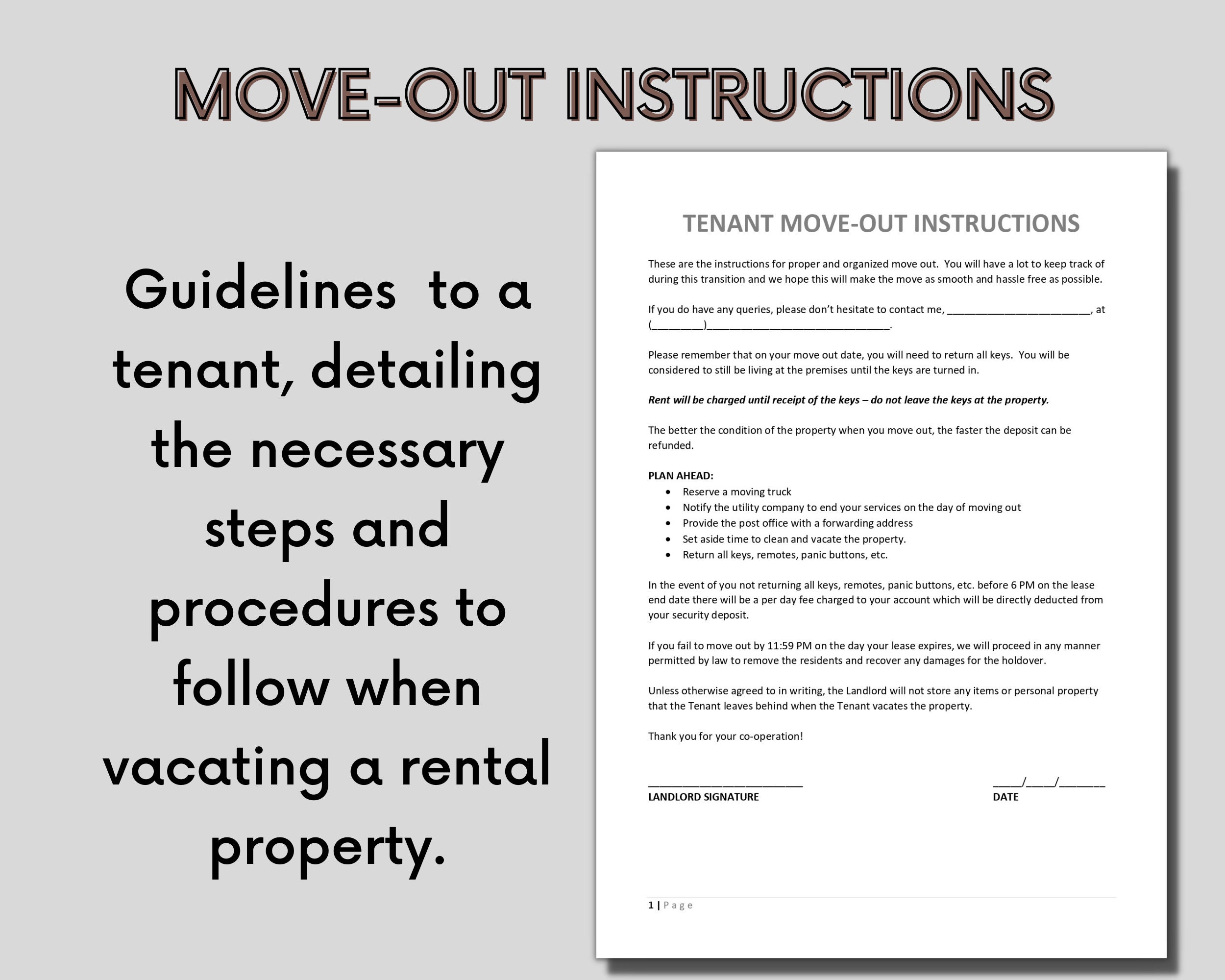 Landlord Non-renewal Notice Non-renewal of Lease Agreement Tenant Move ...