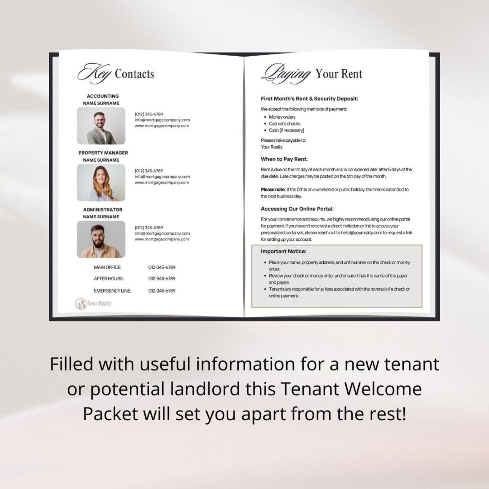 Real Estate Tenant Welcome Packet | Edit in Canva | Welcome Letter ...