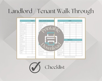 Tenant Move in Move Out Checklist, Landlord Checklist, Walkthrough ...