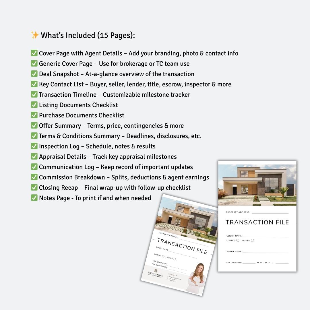 Real Estate Transaction Tracker | Transaction Coordinator Sales Tracker ...
