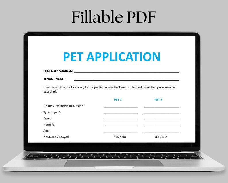 Pet Rental Application - Fillable PDF & Editable in MS Word - Simplify ...
