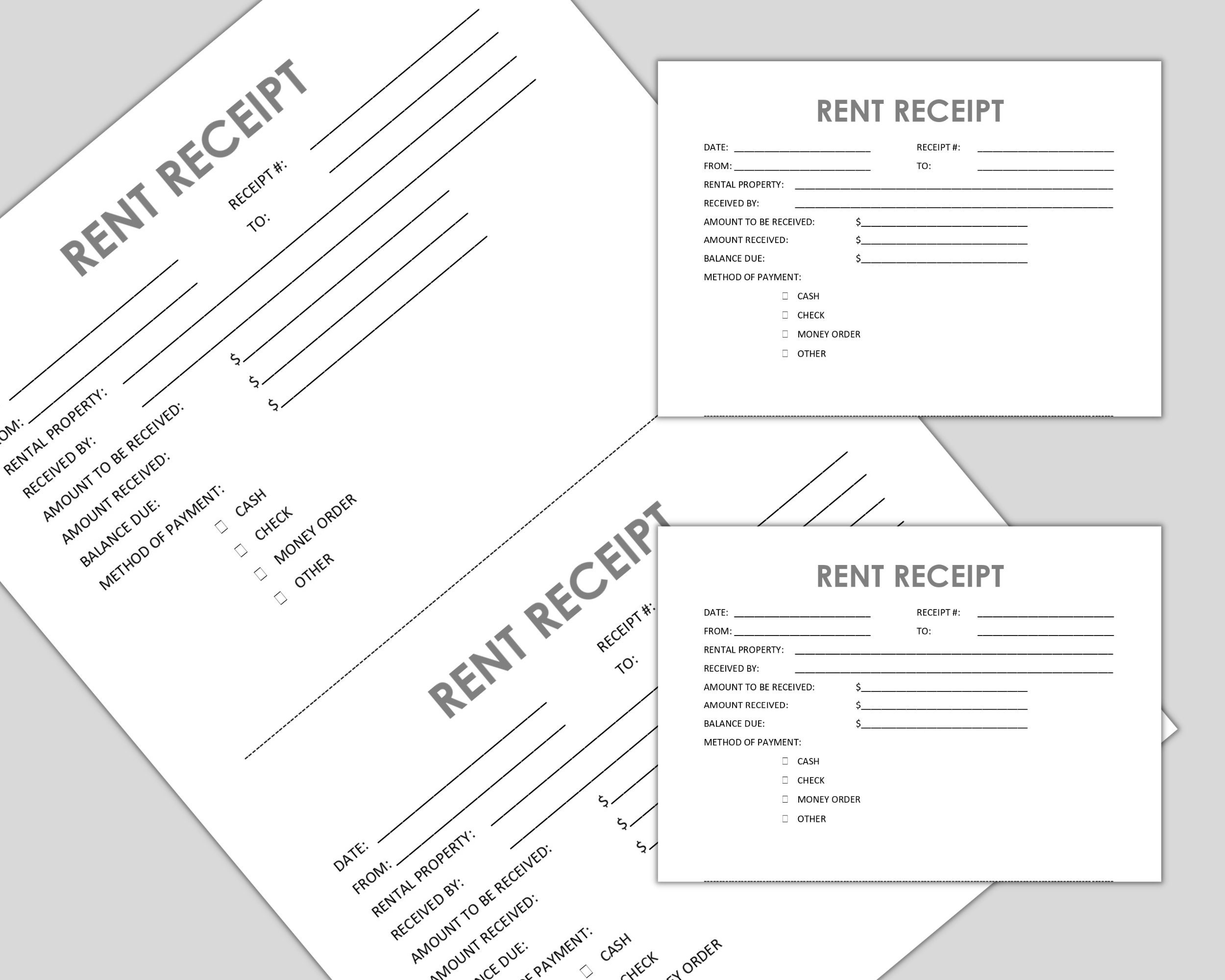 Landlord Rent Receipt Tenant Receipt Rent Payment Receipt MS Word ...