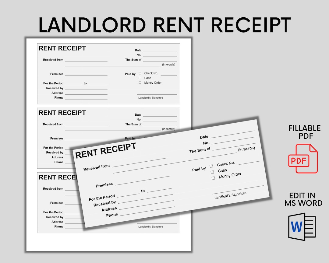 Landlord Rent Receipt | Tenant Receipt | Rent Payment Receipt | MS Word ... Landlord Rent Receipt | Tenant Receipt | Rent Payment Receipt | MS Word ...