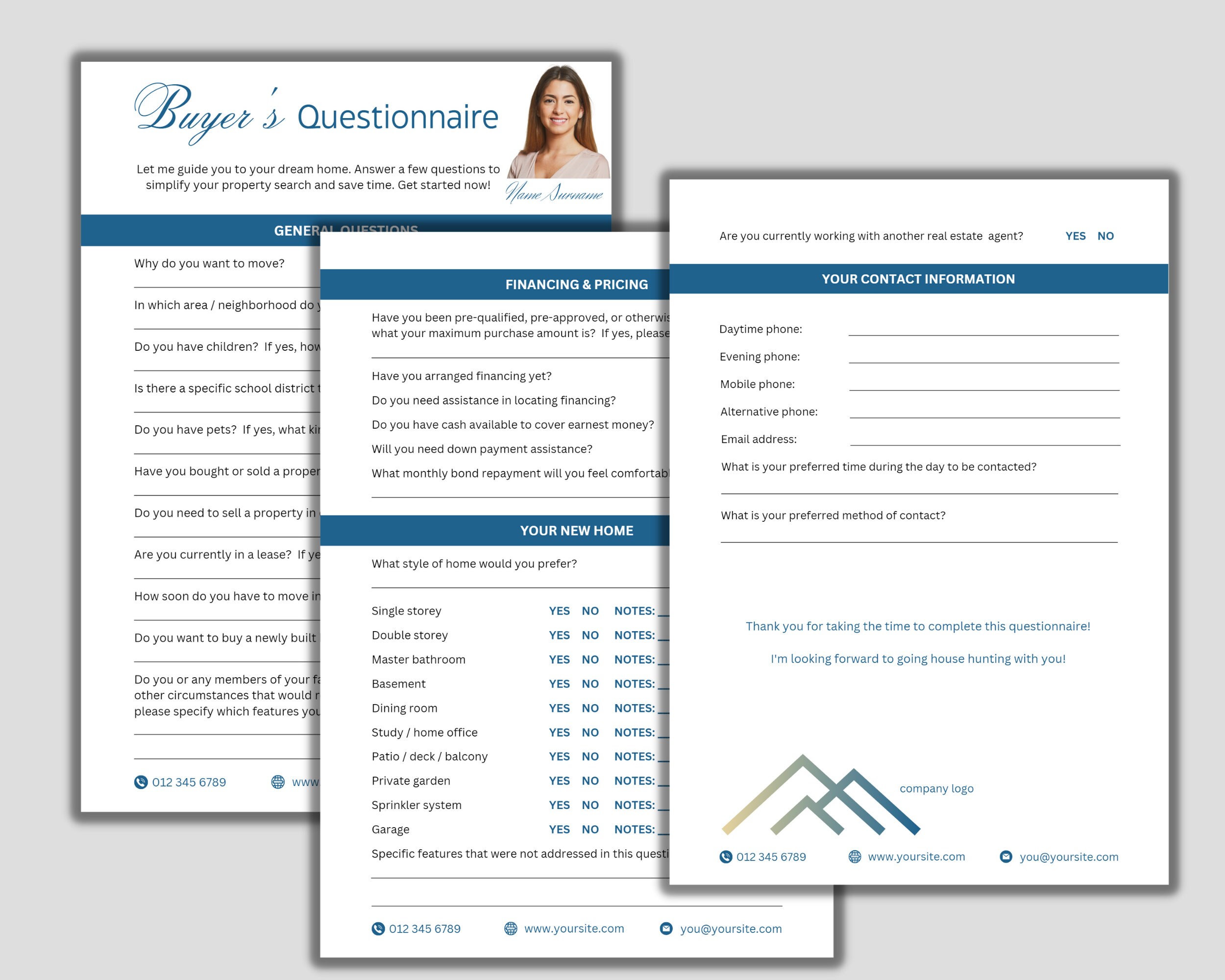 Buyers Questionnaire Home Buyer Consultation Real Estate Agent ...