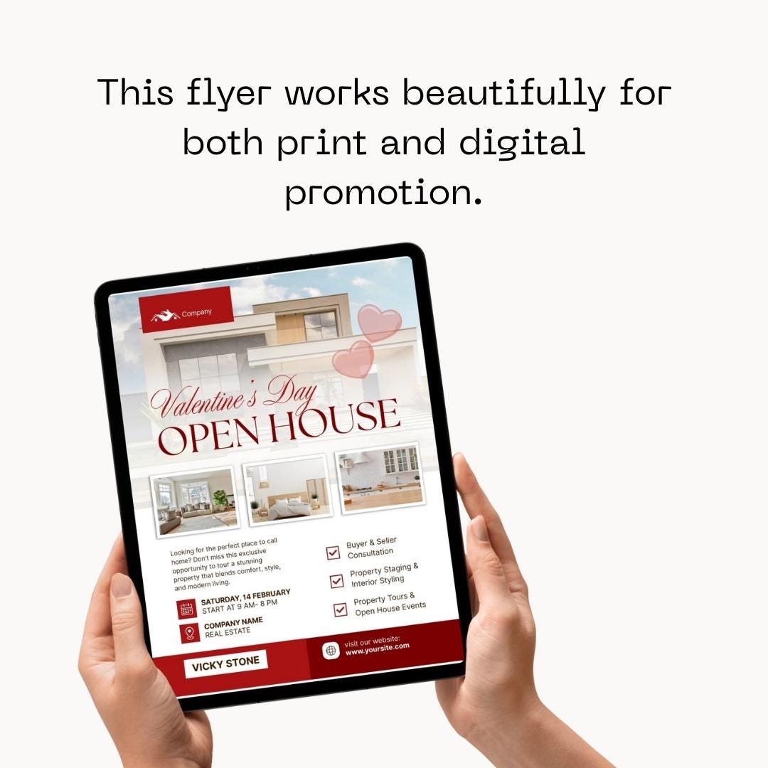 Valentines Day Open House Invitation | Customizable February Marketing ...