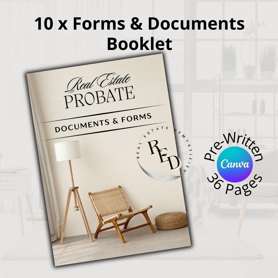 Editable Probate Forms Bundle: Real Estate Agent Templates (canva Edit ...