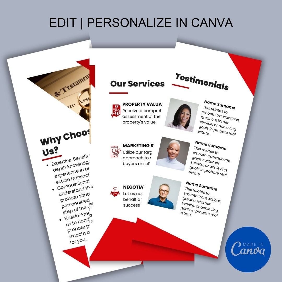 Probate Real Estate Sale Brochure Real Estate Probate Marketing Probate ...