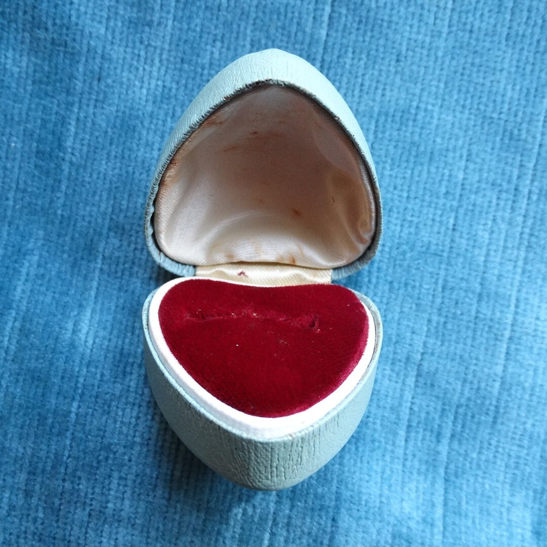 Heart Shaped Ring Box/vintage Leather Presentation Ring Box/engagement ...