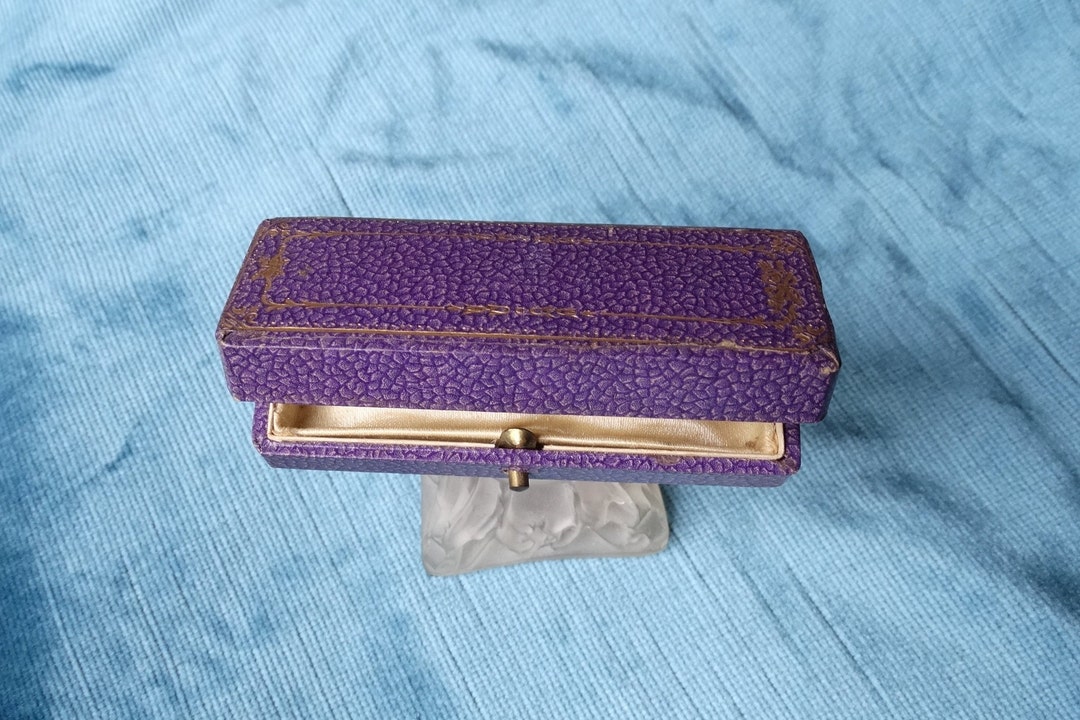 Antique Jewellery Display Box/brooch Box/purple & Gold Box/stage Prop ...