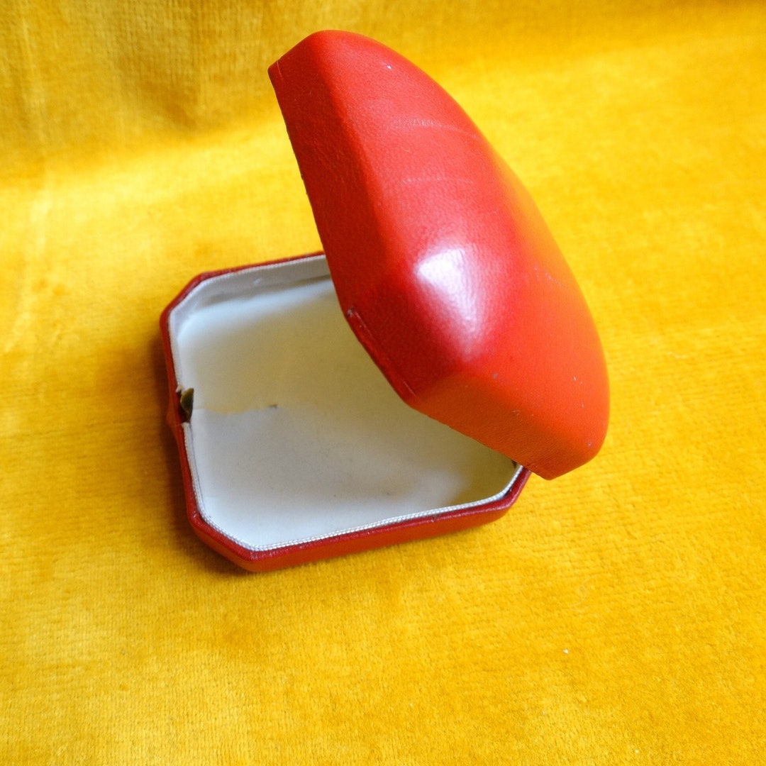 Red Leather Jewel Case/jewellery Presentation Box/vintage Jewellery Box ...