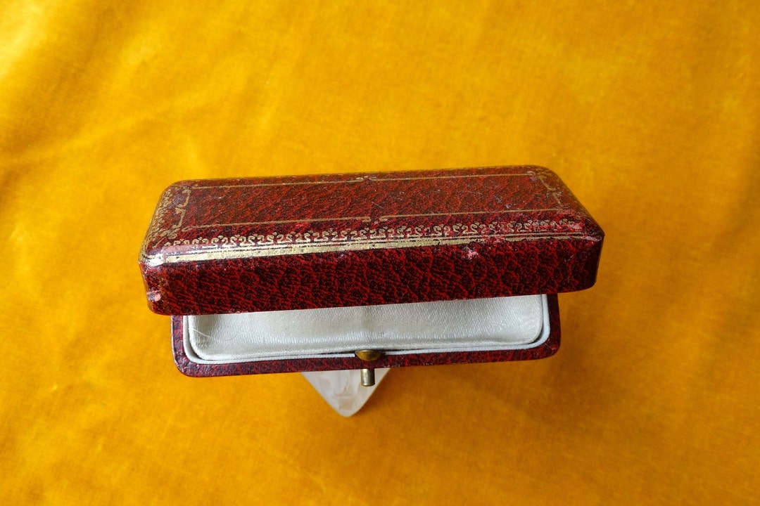 Antique Jewellery Display Box/brooch Box/red & Gold Display Box/stage ...