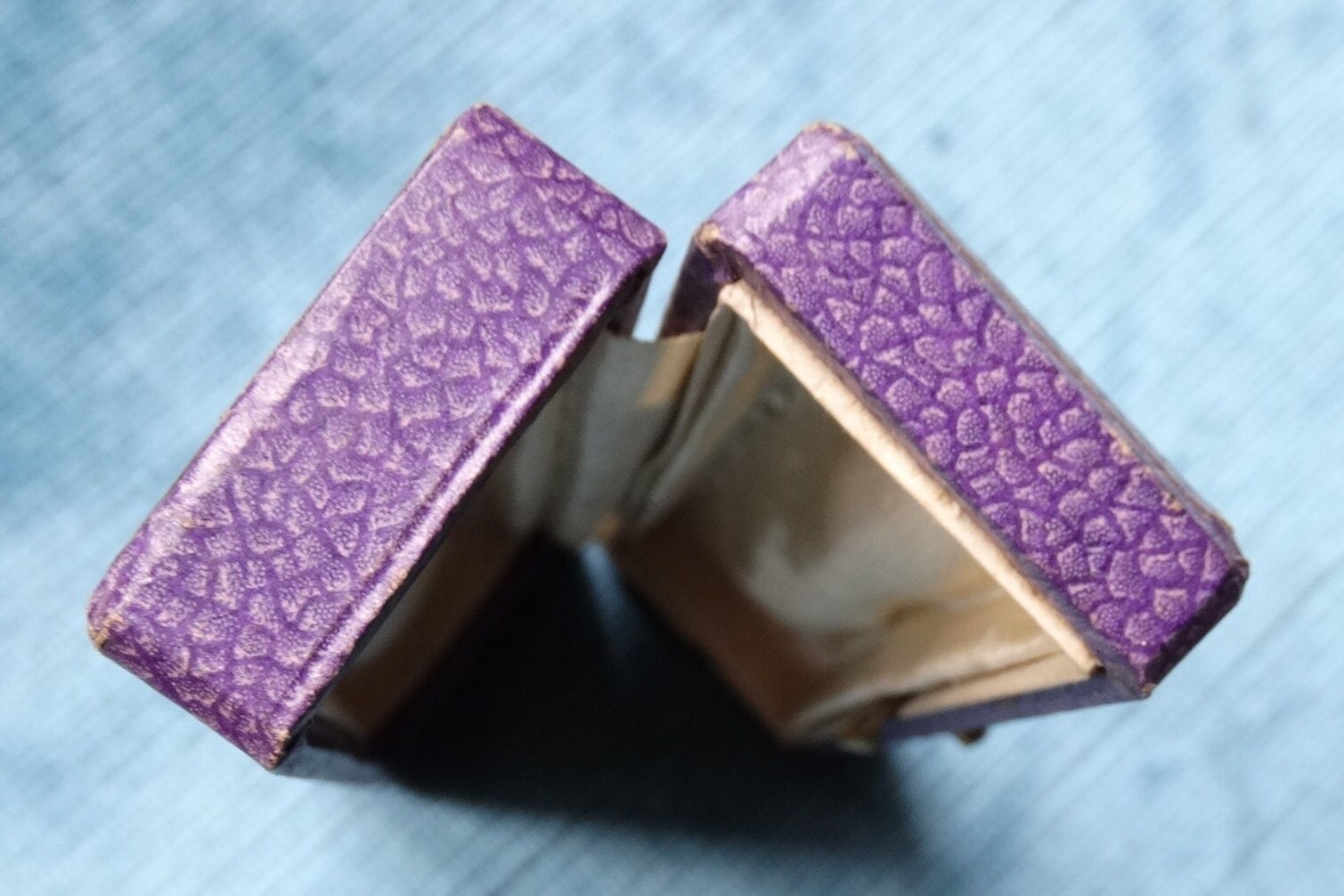 Antique Jewellery Display Box/brooch Box/purple & Gold Box/stage Prop ...