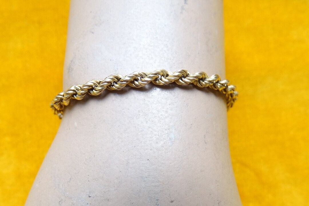 9ct Gold Rope Twist Bracelet/gold Chain Link Bracelet/golden Wedding ...