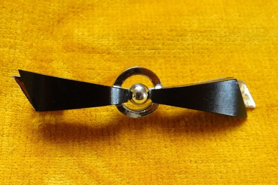 Art deco Bakelite pin/Czech Bakelite bow brooch/Silve… - Gem