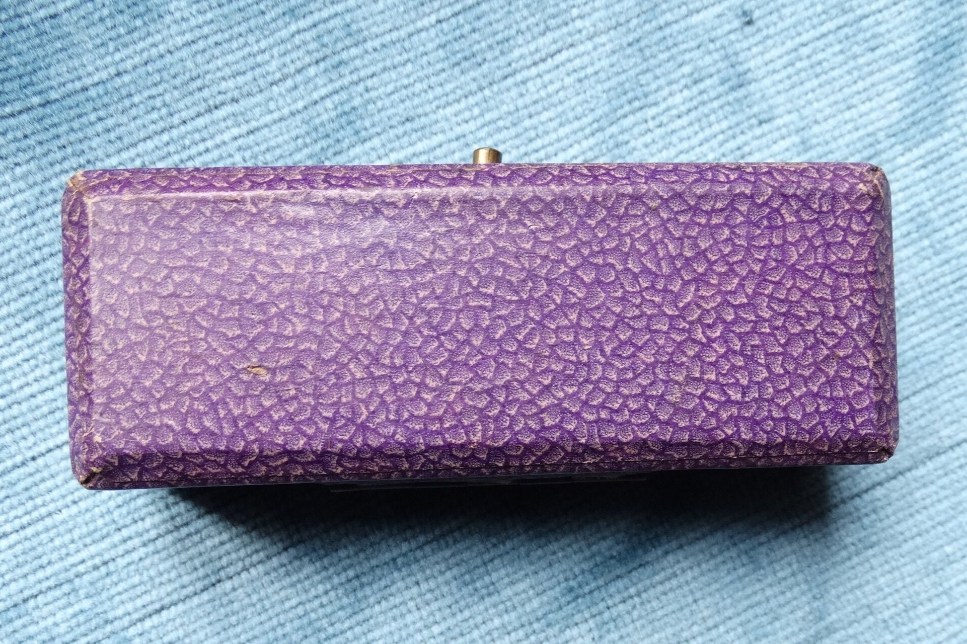 Antique Jewellery Display Box/brooch Box/purple & Gold Box/stage Prop ...