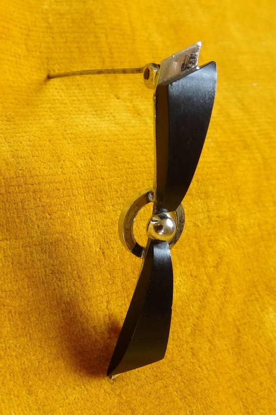 Art deco Bakelite pin/Czech Bakelite bow brooch/Silve… - Gem
