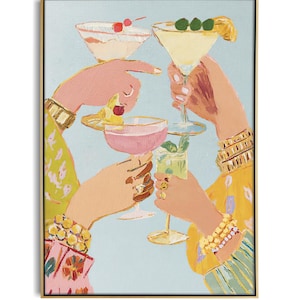 Stylish Cocktail Bar Print: Preppy Girls Night Out Martini Artwork for ...