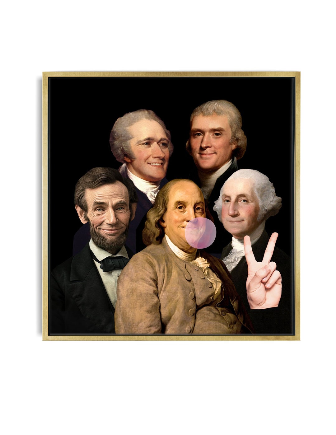 Founding Fathers Art Print: Lincoln, Franklin, Washington, Jefferson ...