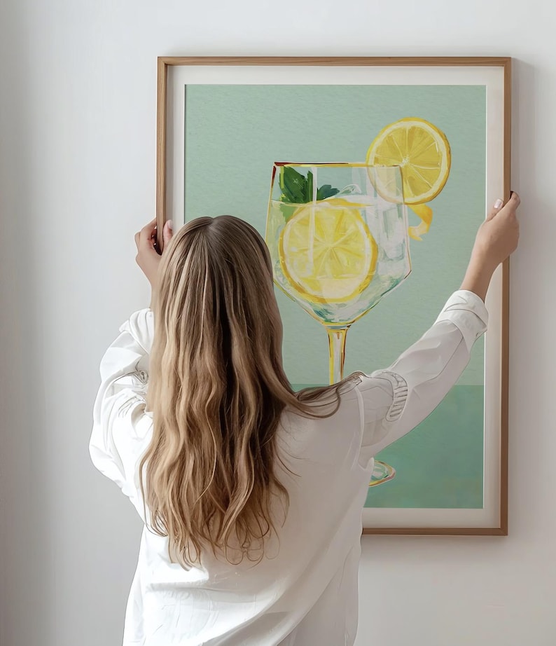 Limoncello Cocktail Art Print: Vibrant Italian Drink Poster for Bar ...