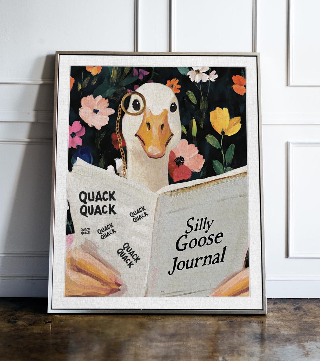 Funny Goose Reading Newspaper Print: Whimsical Bathroom Wall Art - Etsy