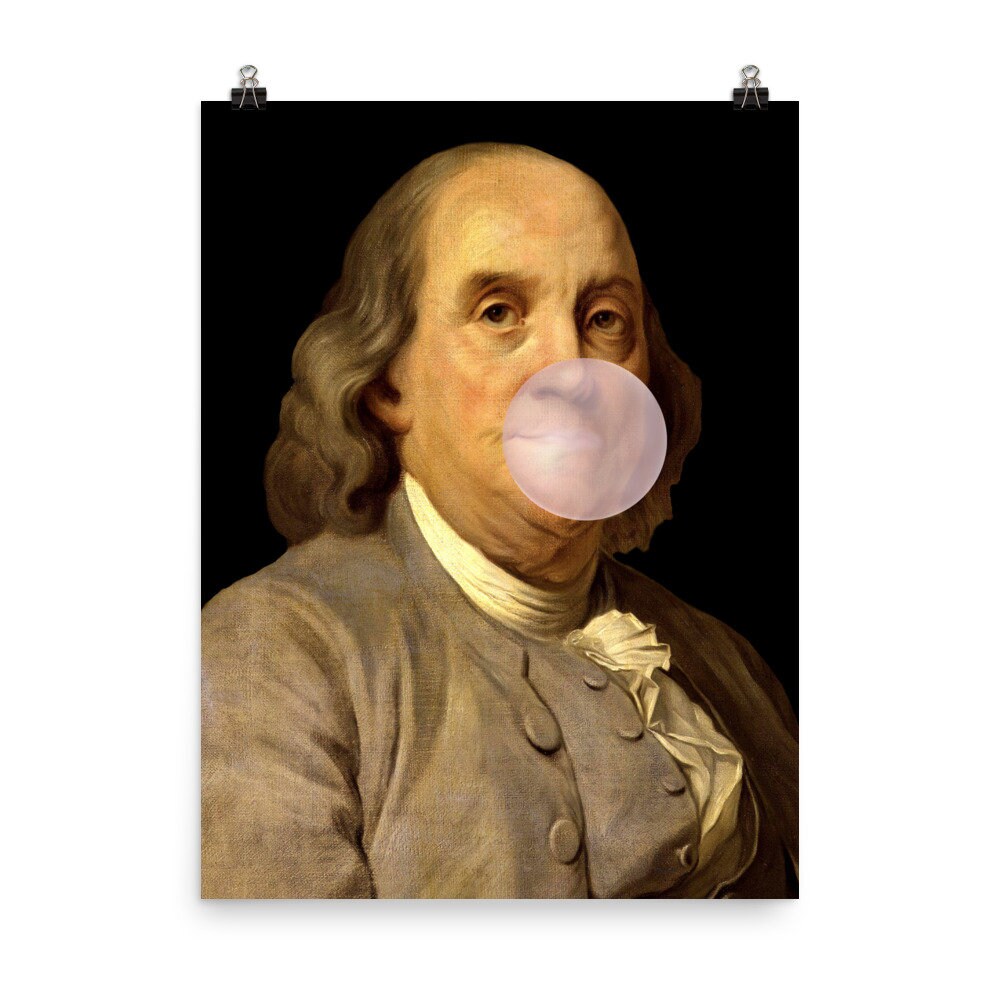 Benjamin Franklin Vintage Altered Art Poster, Funny Home Decor, Funny ...