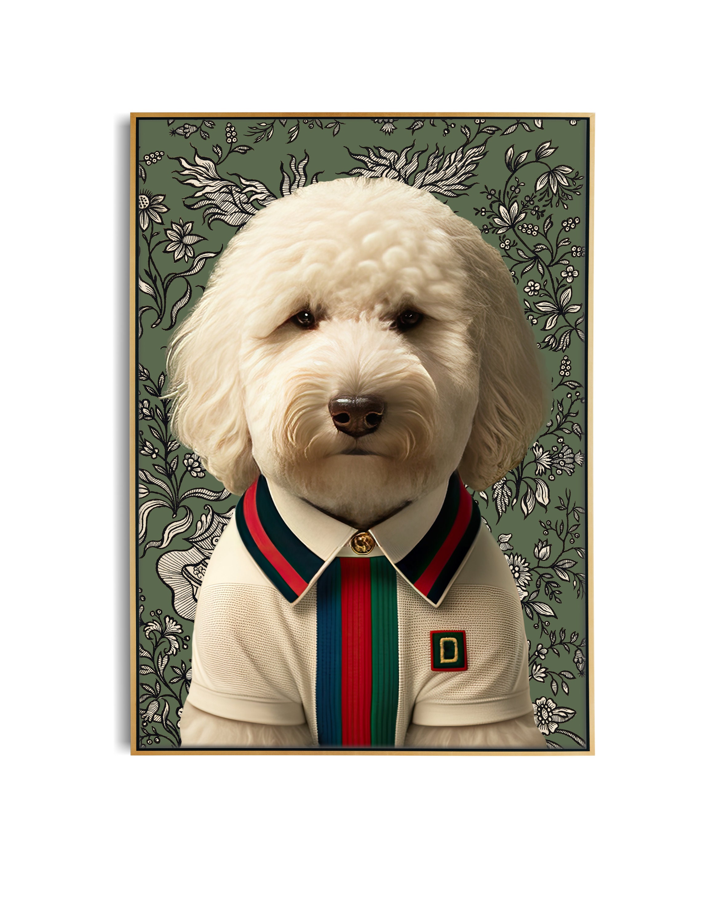 Doodle Dog Poster Dressed in Style, Doodle Portrait, Dog Lovers Gift ...