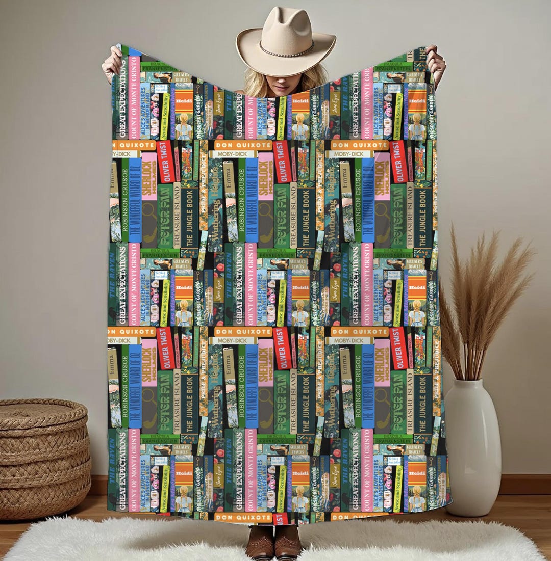 Literary Throw Blanket - Book Lover Reading Cozy Soft Fleece Gift - Etsy