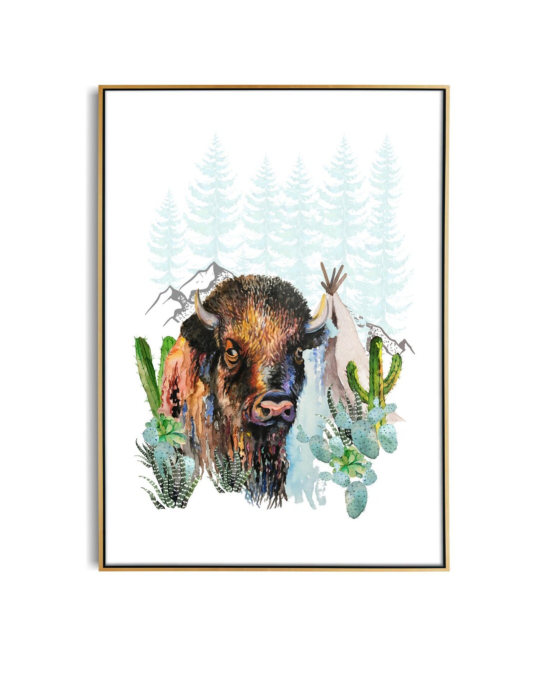Aztec Boho Buffalo Print / Baby Boy Nursery / Frame NOT Included - Etsy