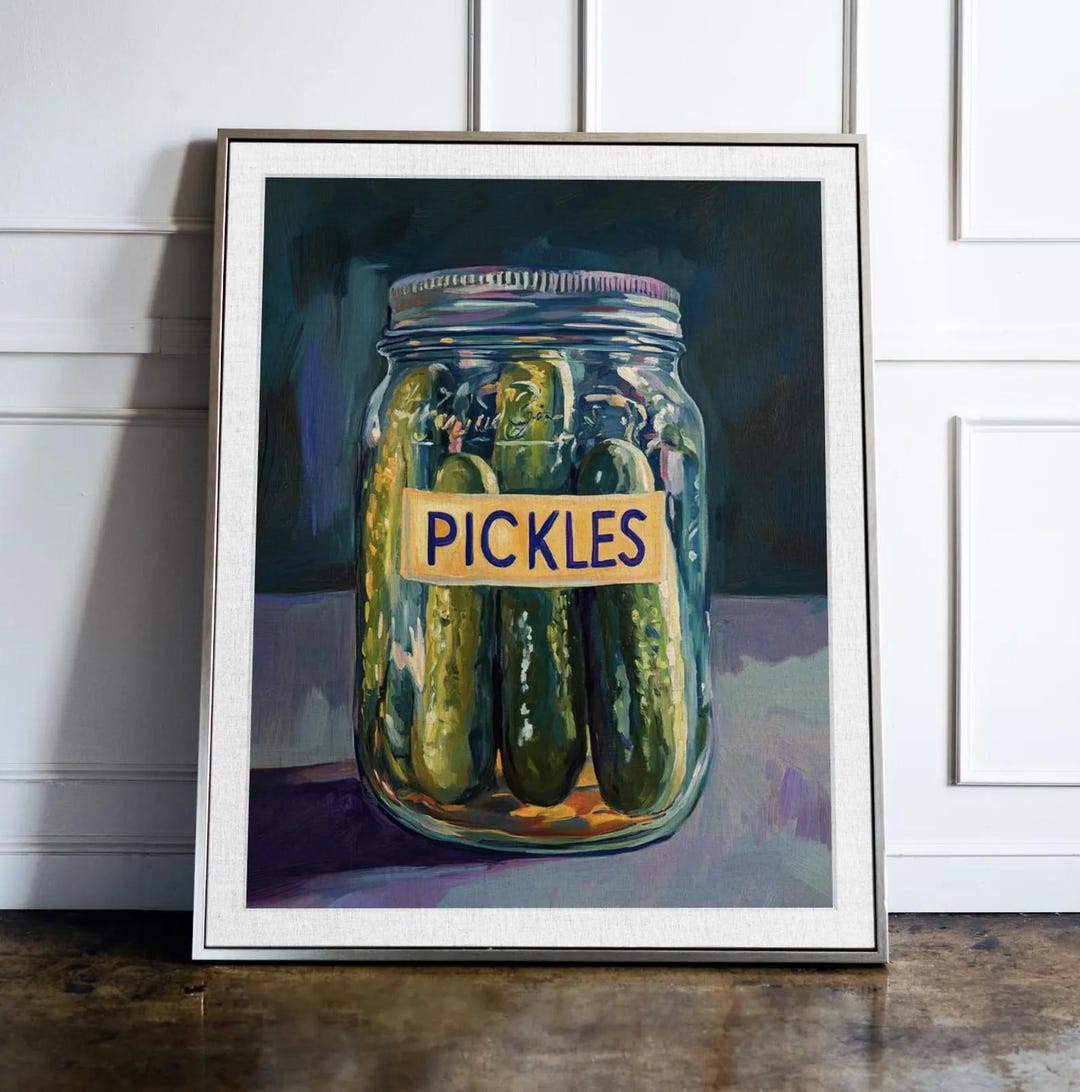 Pickles Jar Painting Art Print: Dark Kitchen Food Poster - Etsy