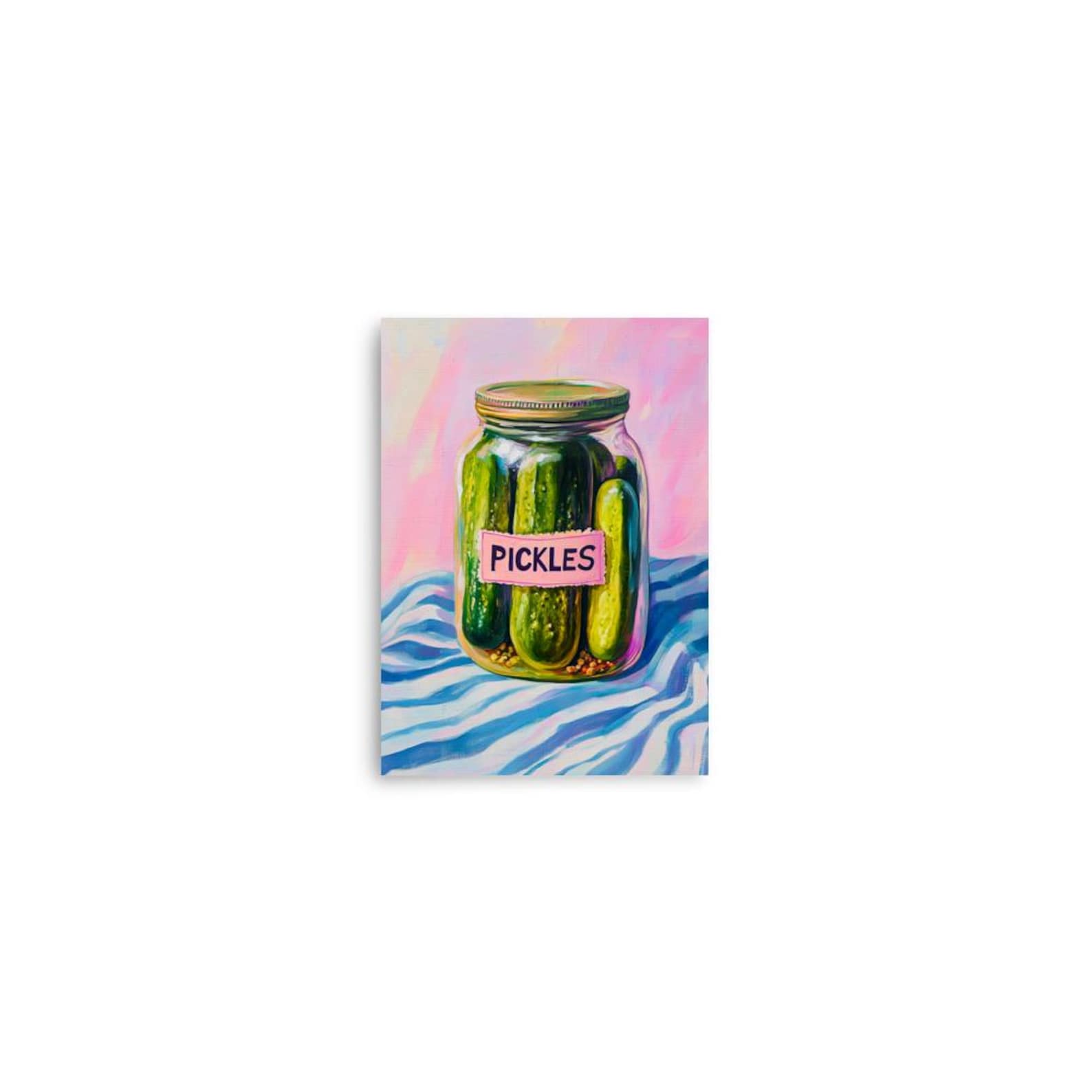 Vibrant Pickles Jar Art Print: Colorful Kitchen Wall Decor for Food ...