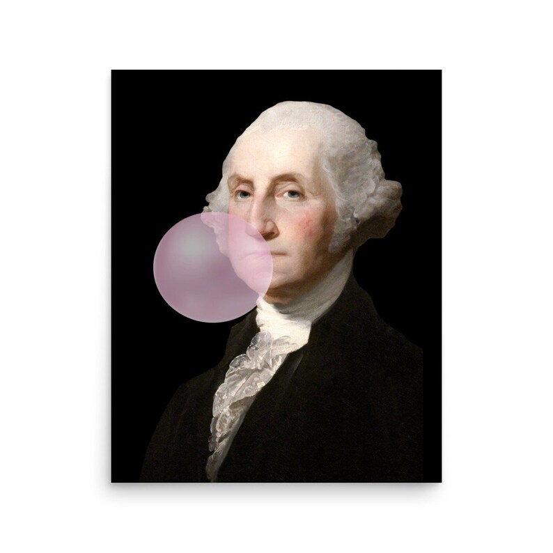 George Washington Altered Art Poster,funny President Decor,funny Home ...